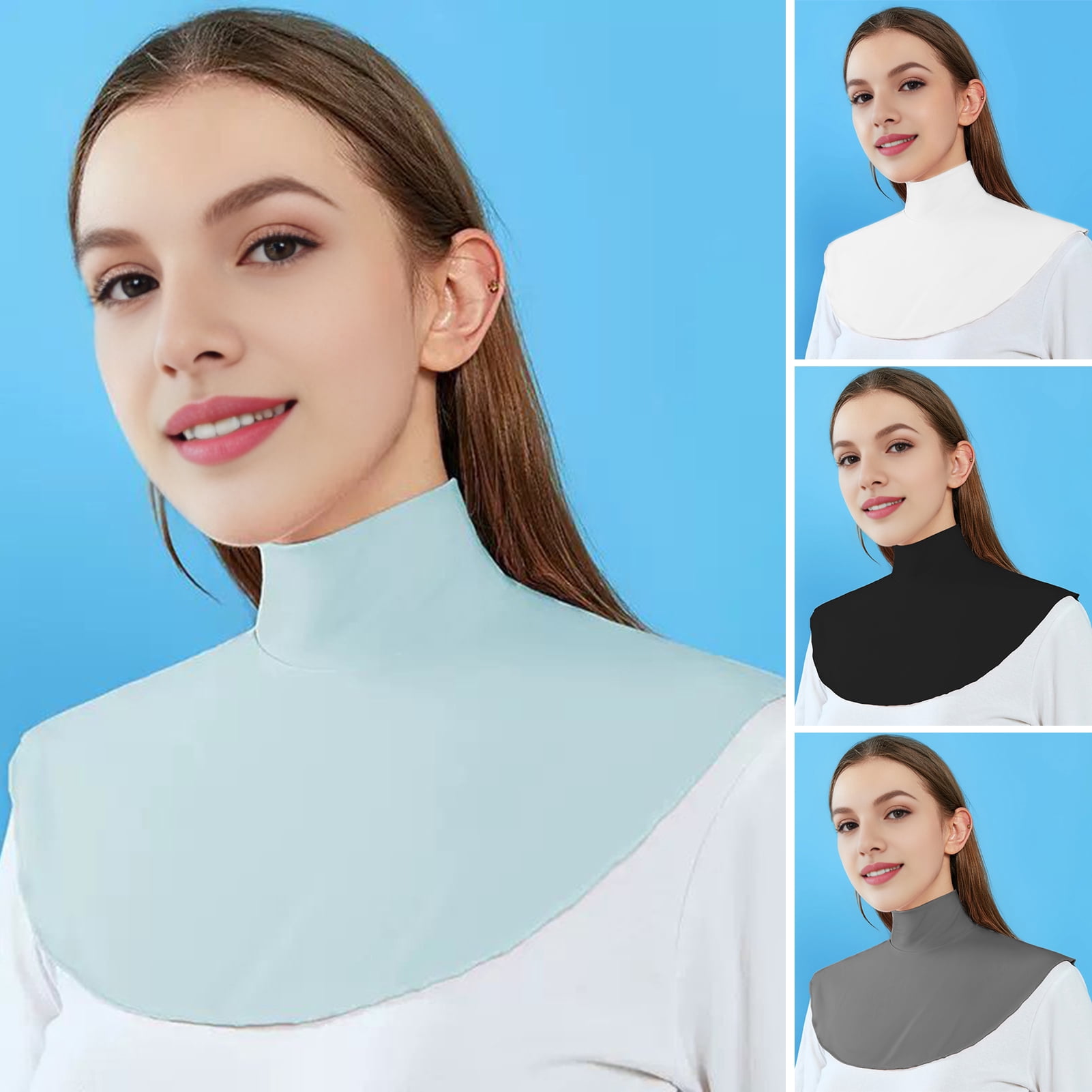LShunze Sunscreen Shawl Neck Protection Soft Smooth Shiny Fabric Thin ...