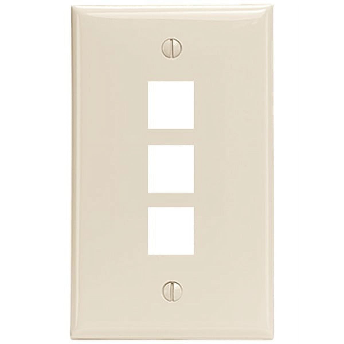 LEVITON 41080-3TP QuickPort(R) Wall Plate (3 port; Light Almond ...