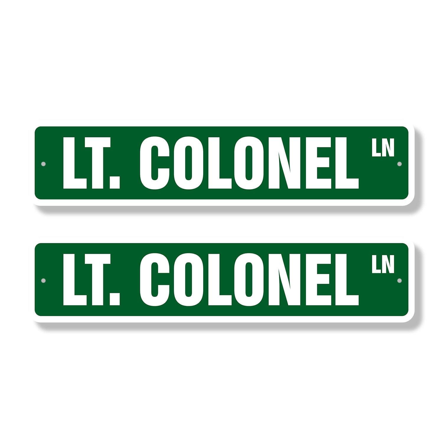 LT. COLONEL Classic Street Sign (2 Pack) US Army light military new Road Sign | 4" X 18 ...