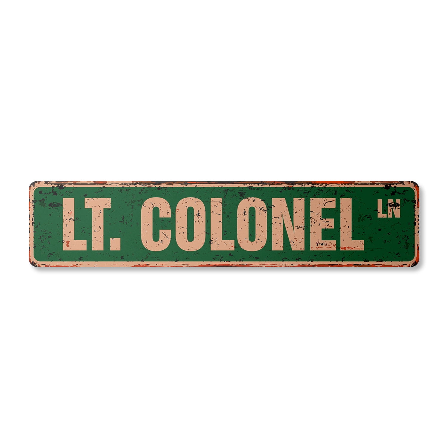 LT. COLONEL Vintage Aluminum Street Sign US Army light military new ...