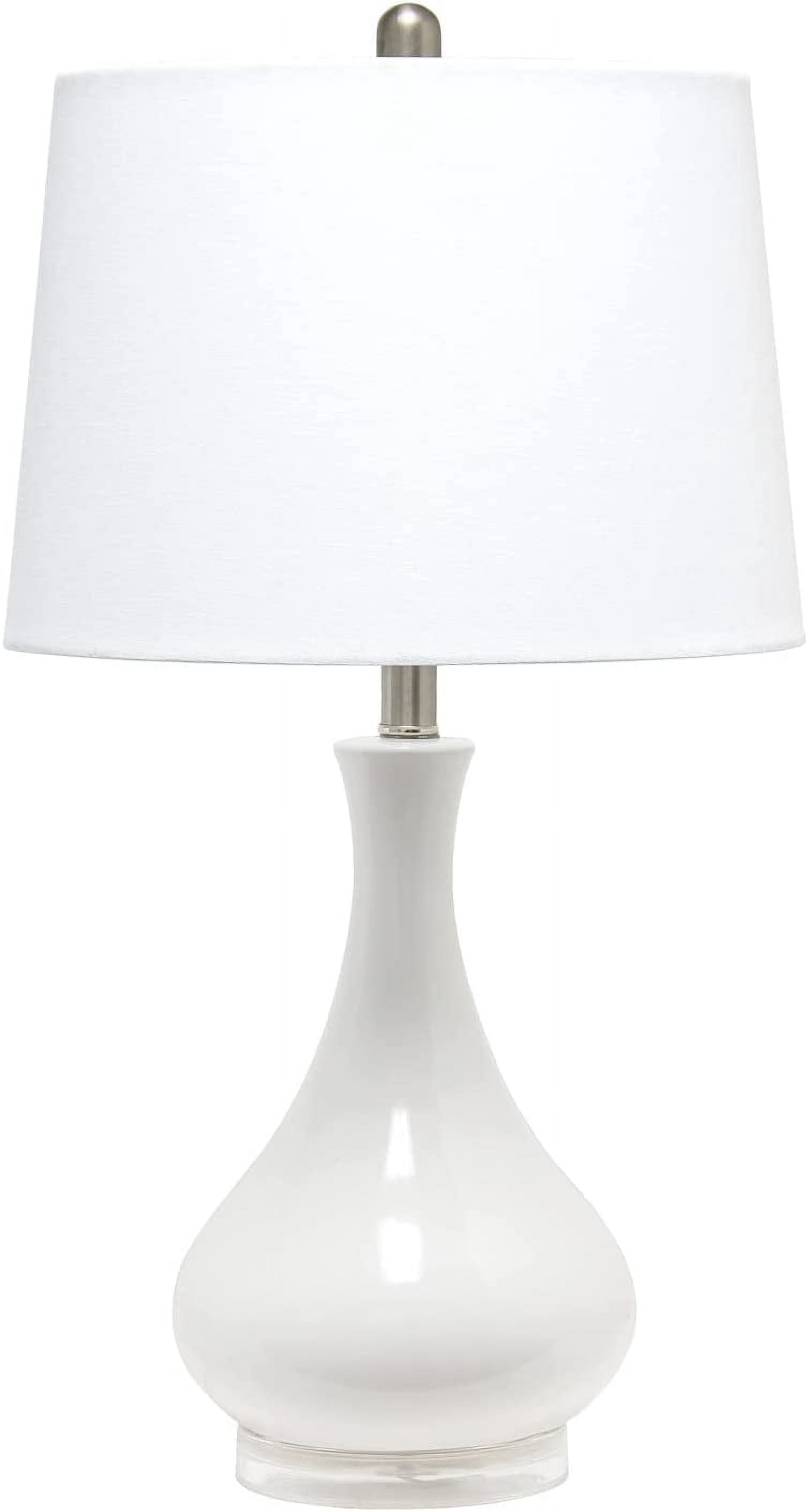 LT3312-WHT Ceramic Genie Tear Drop Shaped Glossy Table Lamp, White ...