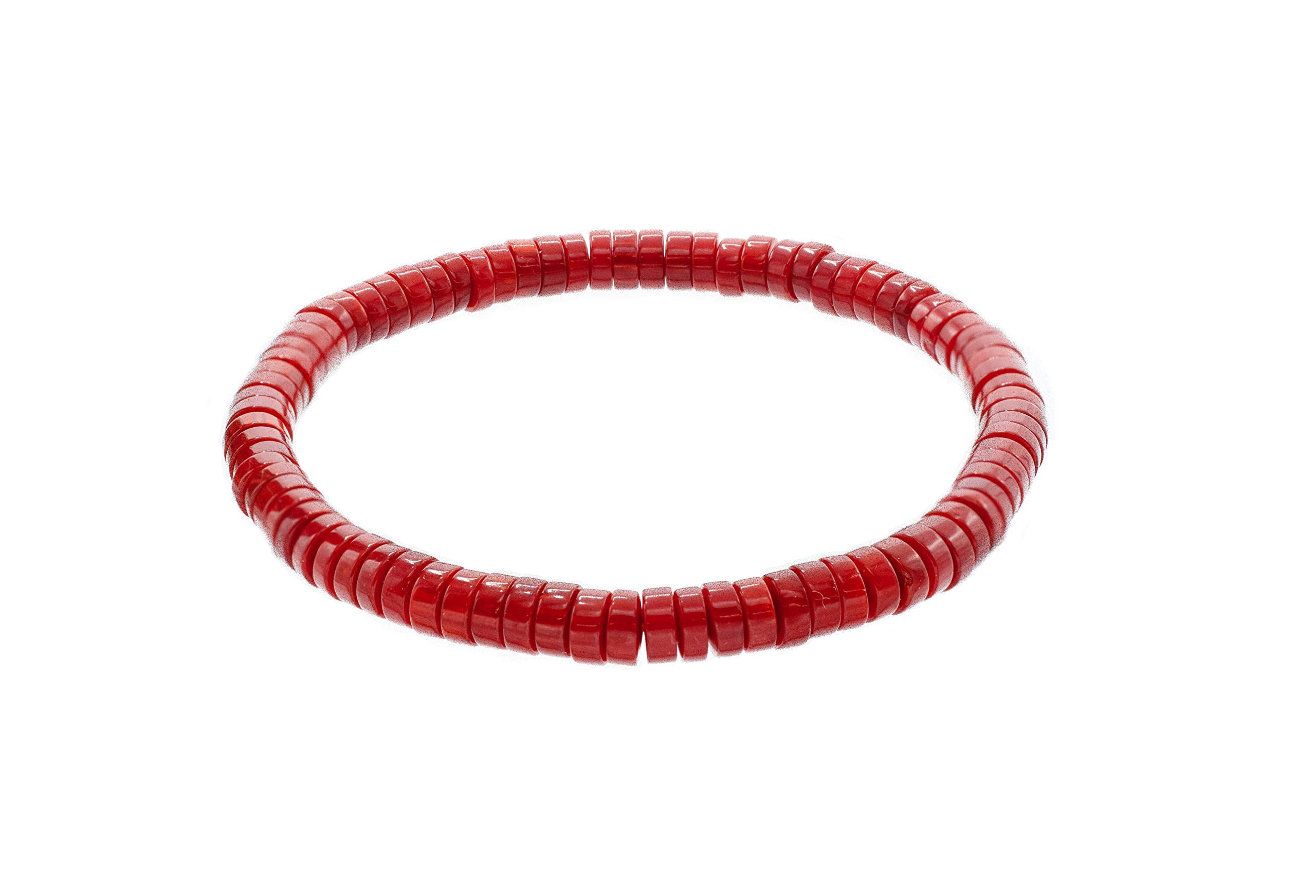LTC Designs 5mm Dyed Bamboo Coral Heishi Stretch Bracelet, 7" For Women ...