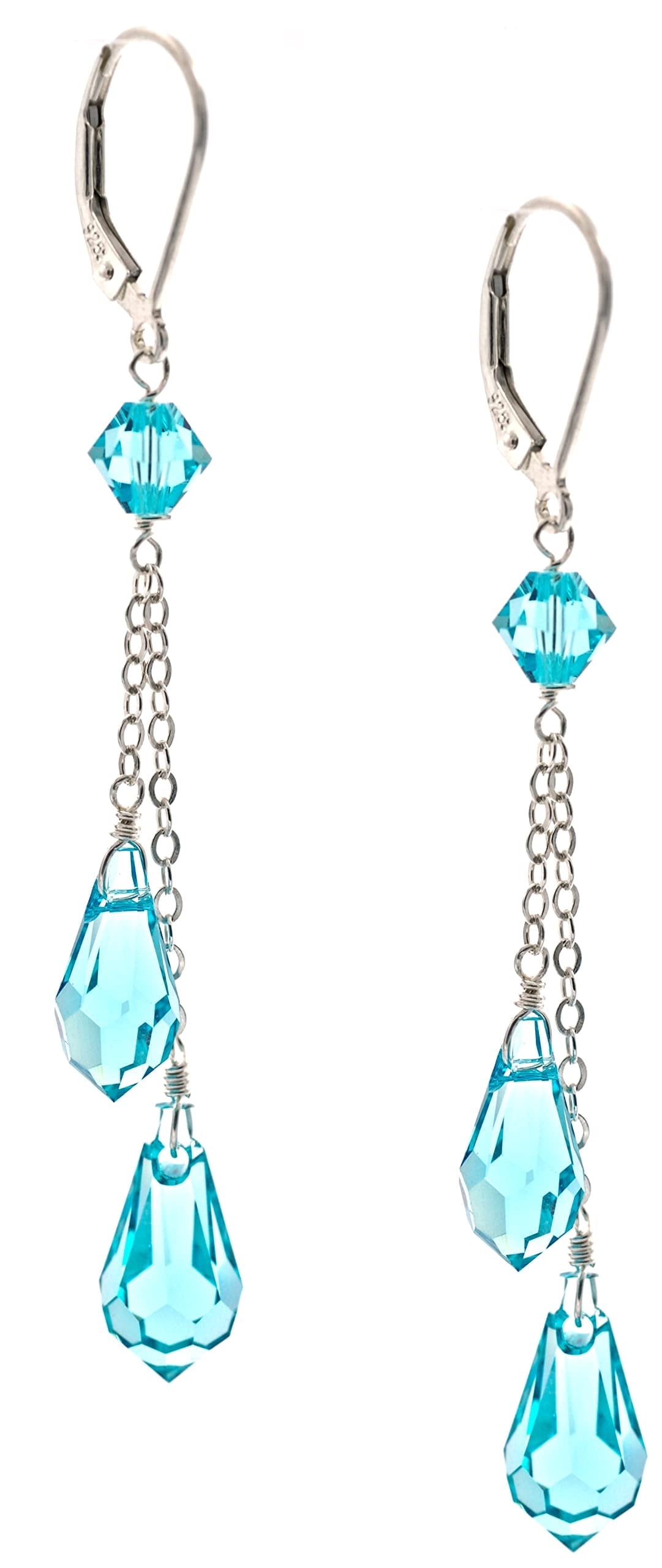 LTC Designs Austrian Crystal Light Turquoise-Colored Double Faceted ...