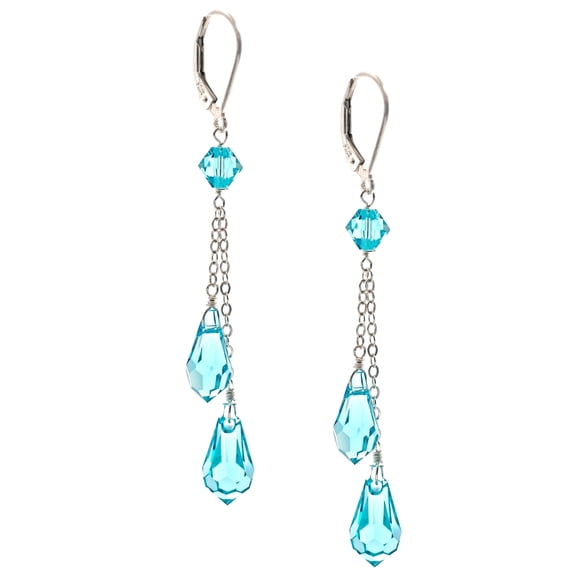 LTC Designs Austrian Crystal Light Turquoise-Colored Double Faceted ...