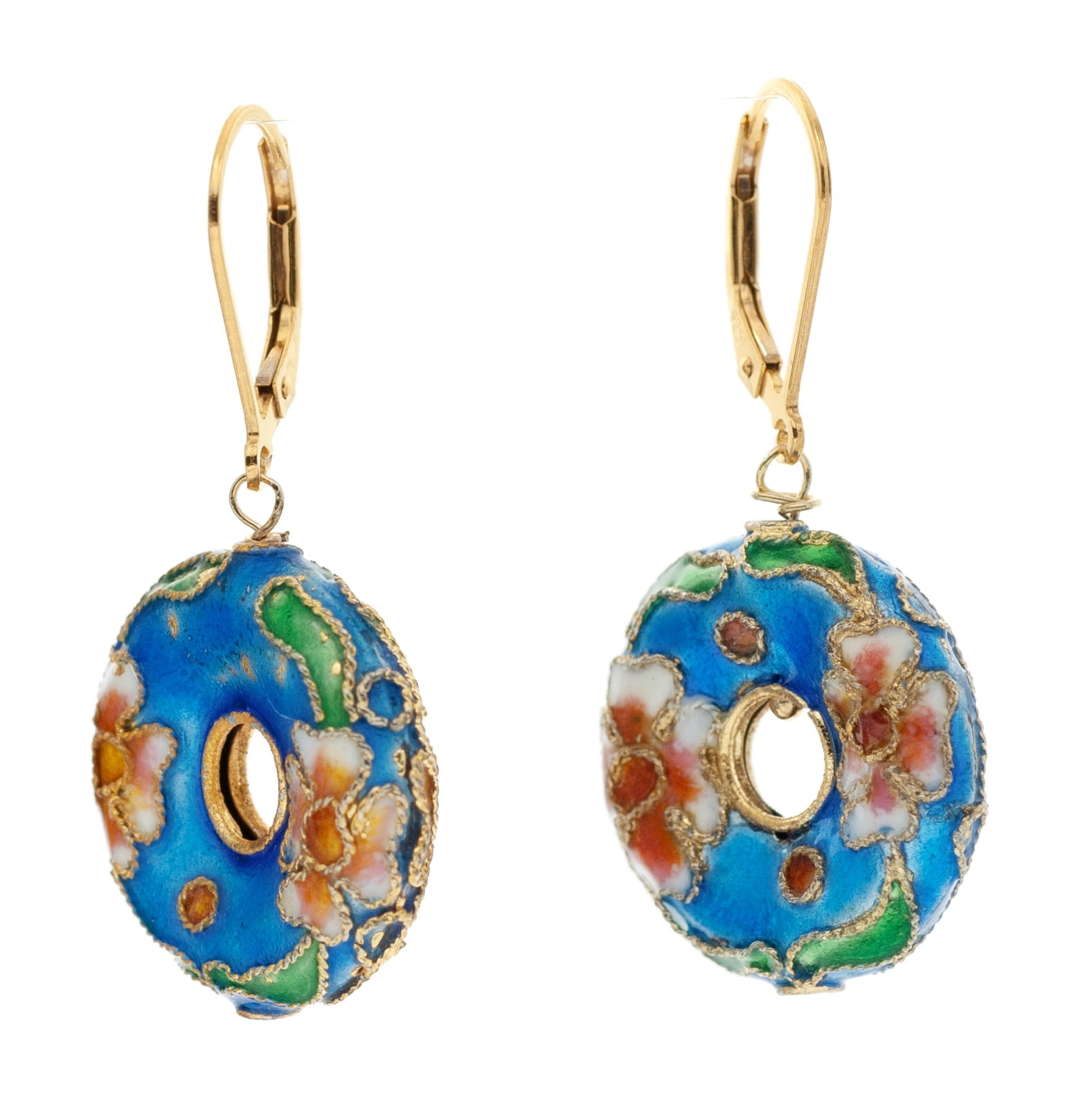 LTC Designs Floral Cloisonné Hand Enameled Earrings for Adults ...