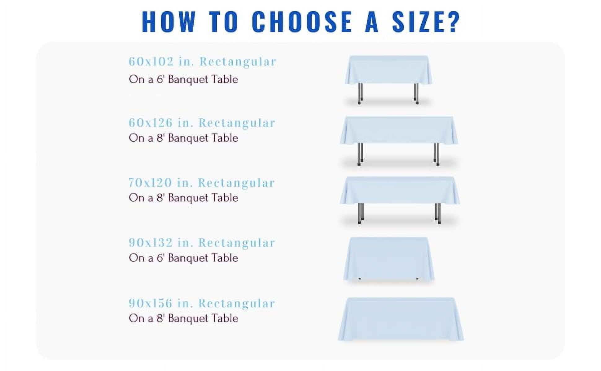 LTC LINENS 10 Pack Ivory Rectangular Tablecloths 60 x 126 Inch for 8 ...