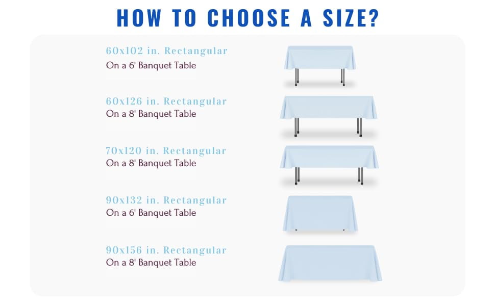 LTC LINENS 10 Pack Ivory Rectangular Tablecloths 70 x 120 Inch for 6 or 8 Feet Rectangle Banquet ...