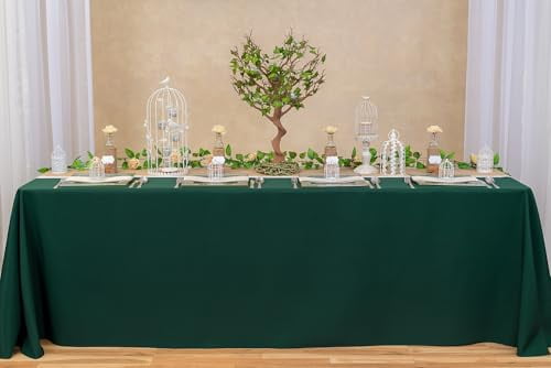 LTC LINENS 5-Pack Hunter Green Rectangular Tablecloths 90 in x 156 in ...