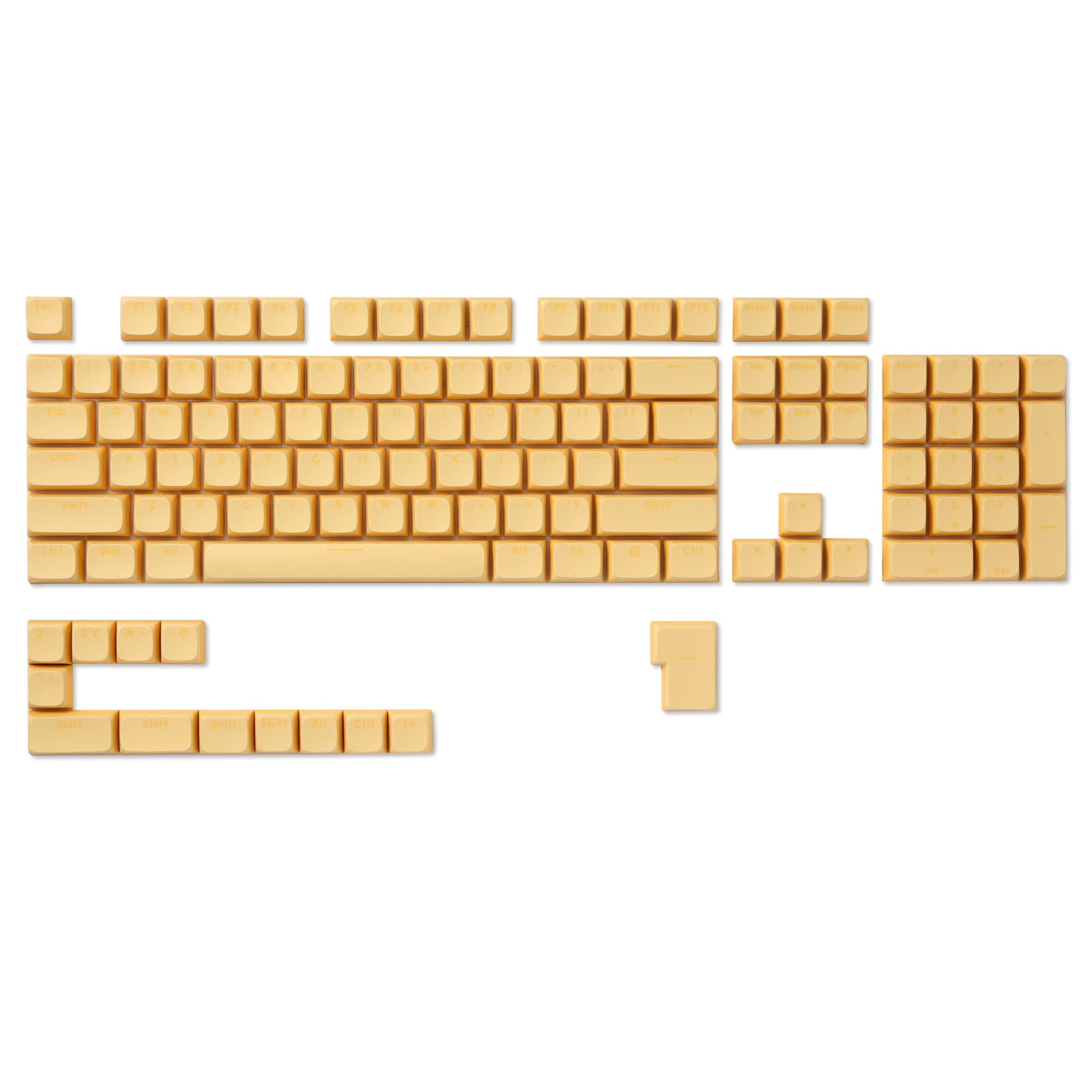 LTC LavaCaps XDA PBT Pudding Keycaps, 113 Keys, Yellow - Walmart.com