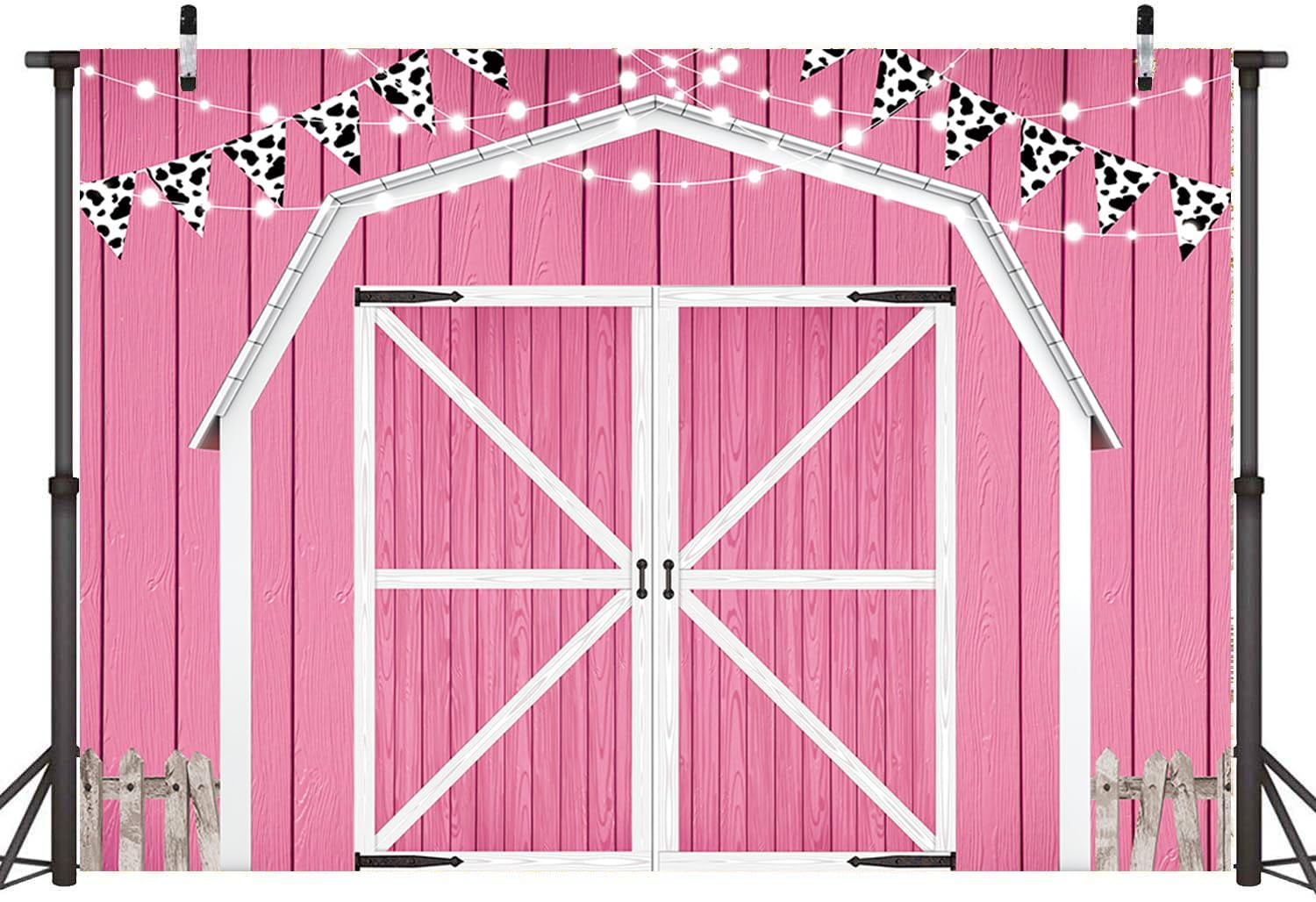 LTDKAEN Pink Barn Door Backdrop Wooden Barn Door Farmhouse Photography ...