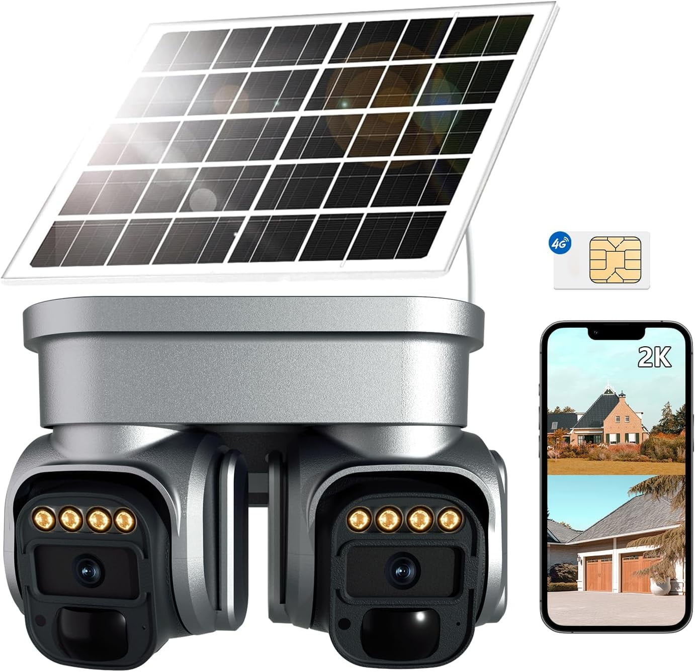 LTE Cellular Security Camera,No Wifi Security Camera Outdoor with Dual ...