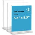 LTECARP 3 Pack 5.5 x 8.5 Inch Acrylic Sign Holder, Vertical T Shape ...
