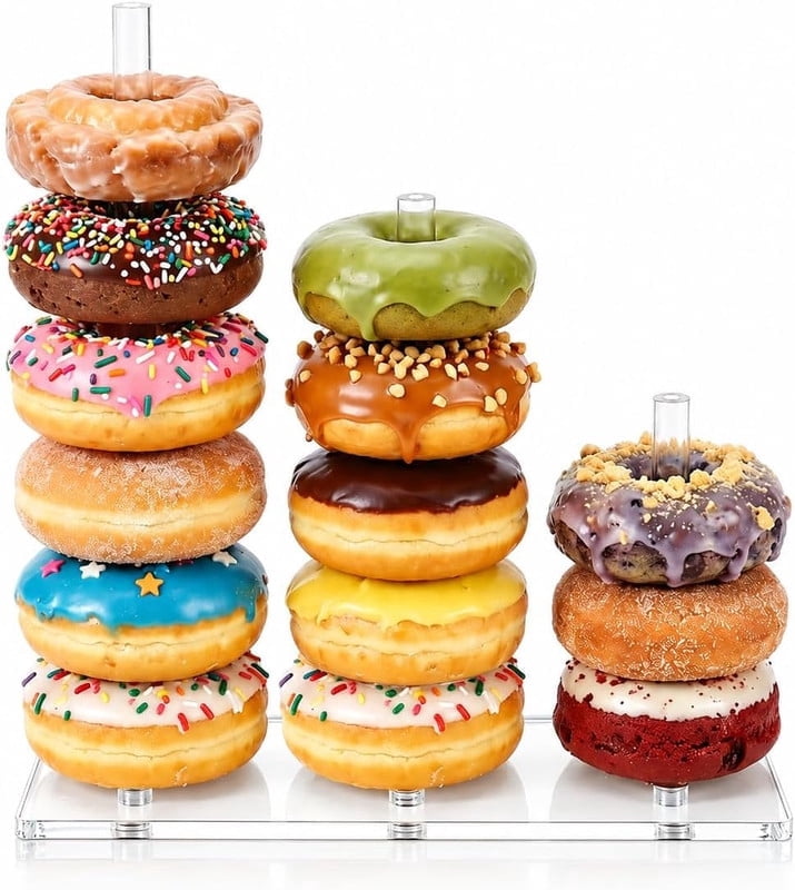 LTECARP Acrylic Donut Stand, Clear Detachable Donut Display Holder ...