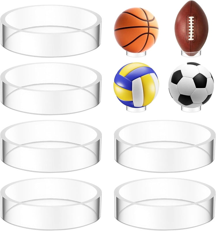 LTECARP 6 PCS 2.6 Inch Clear Sphere Display Stand, Clear Plastic Sport ...