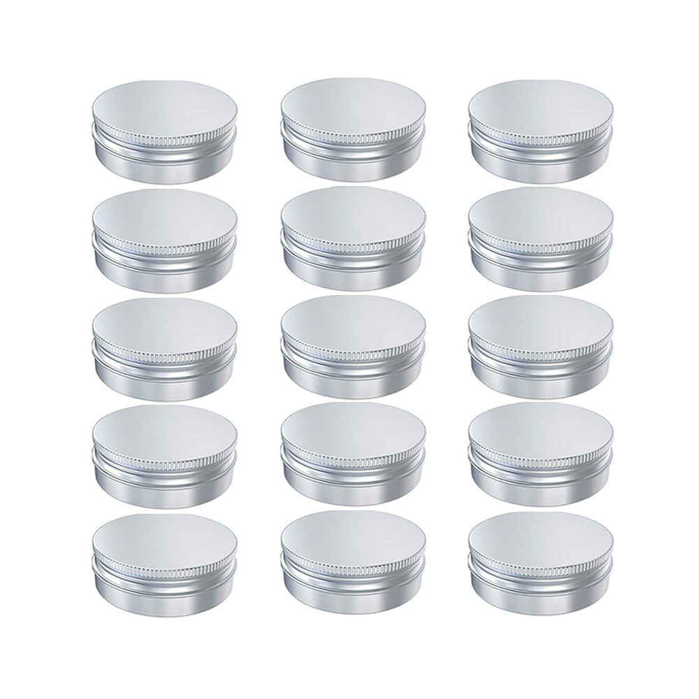 LTKJ 15 Pack 15 ML Metal Round Tins Aluminum Tin Cans Containers with ...