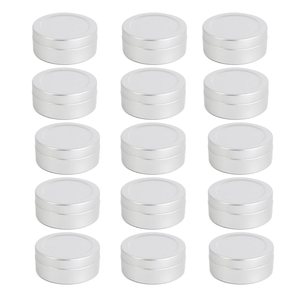 LTKJ 15 Pack 20 ML Metal Round Tins Aluminum Tin Cans Containers with ...