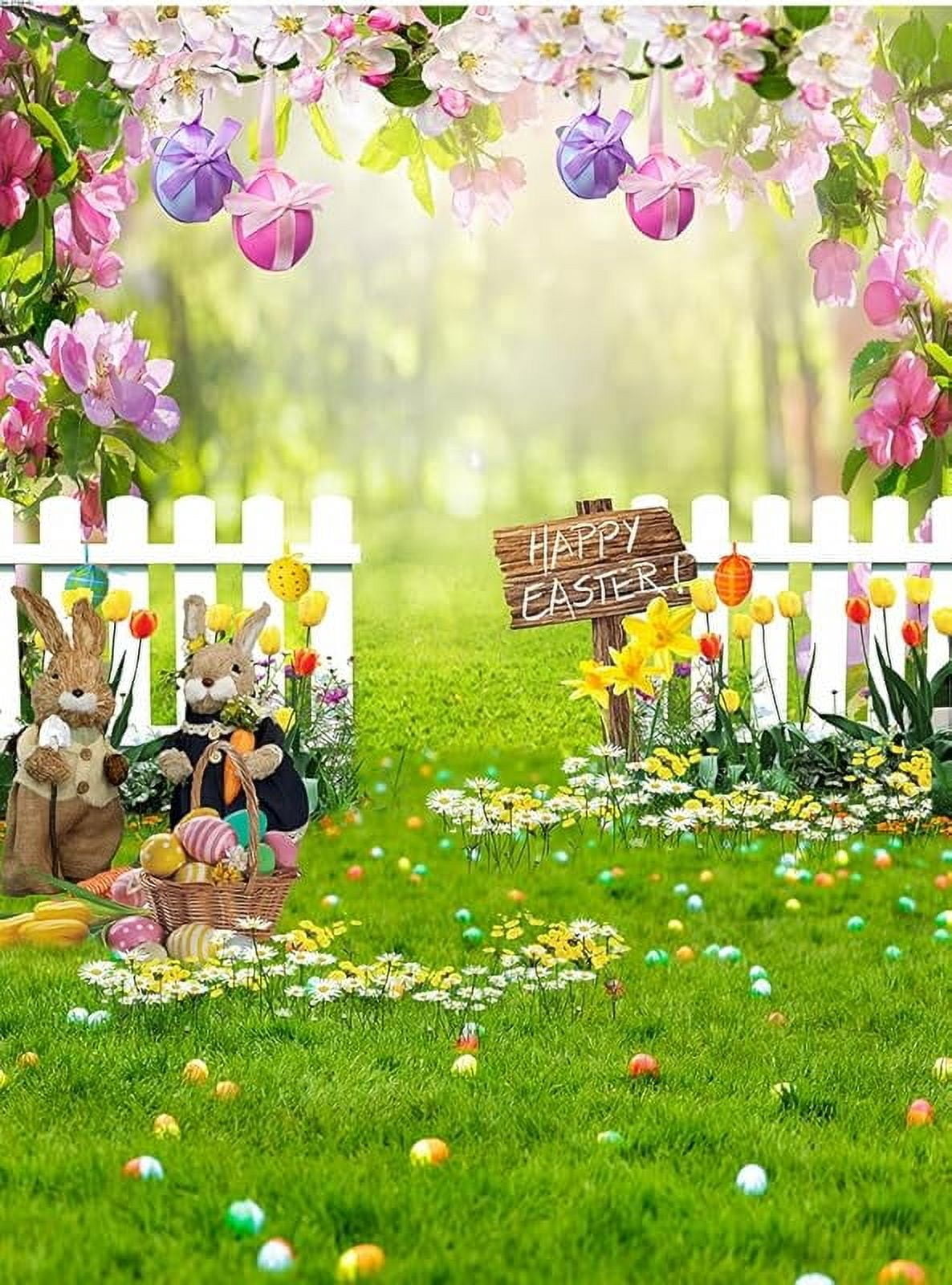 LTLYH 7x5ft Easter Backdrop Easter Photo Decorations Background Easter ...