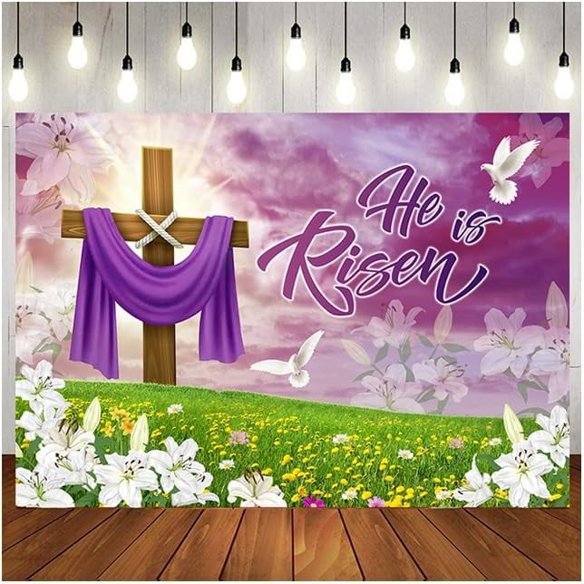 LTLYH 7x5ft Easter Jesus Backdrop Easter Jesus He is Risen Background ...