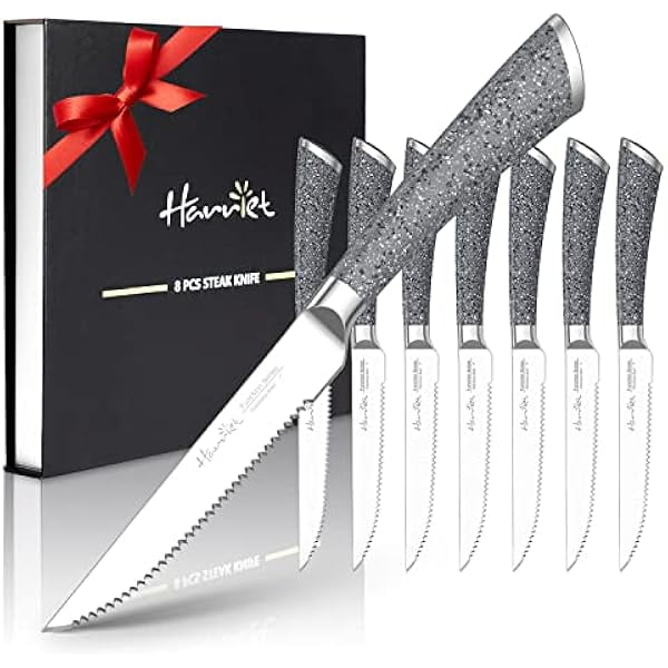 LTMATE Steak Knives Set of 8, 4.5" Steak Knives, Full Tang Premium ...