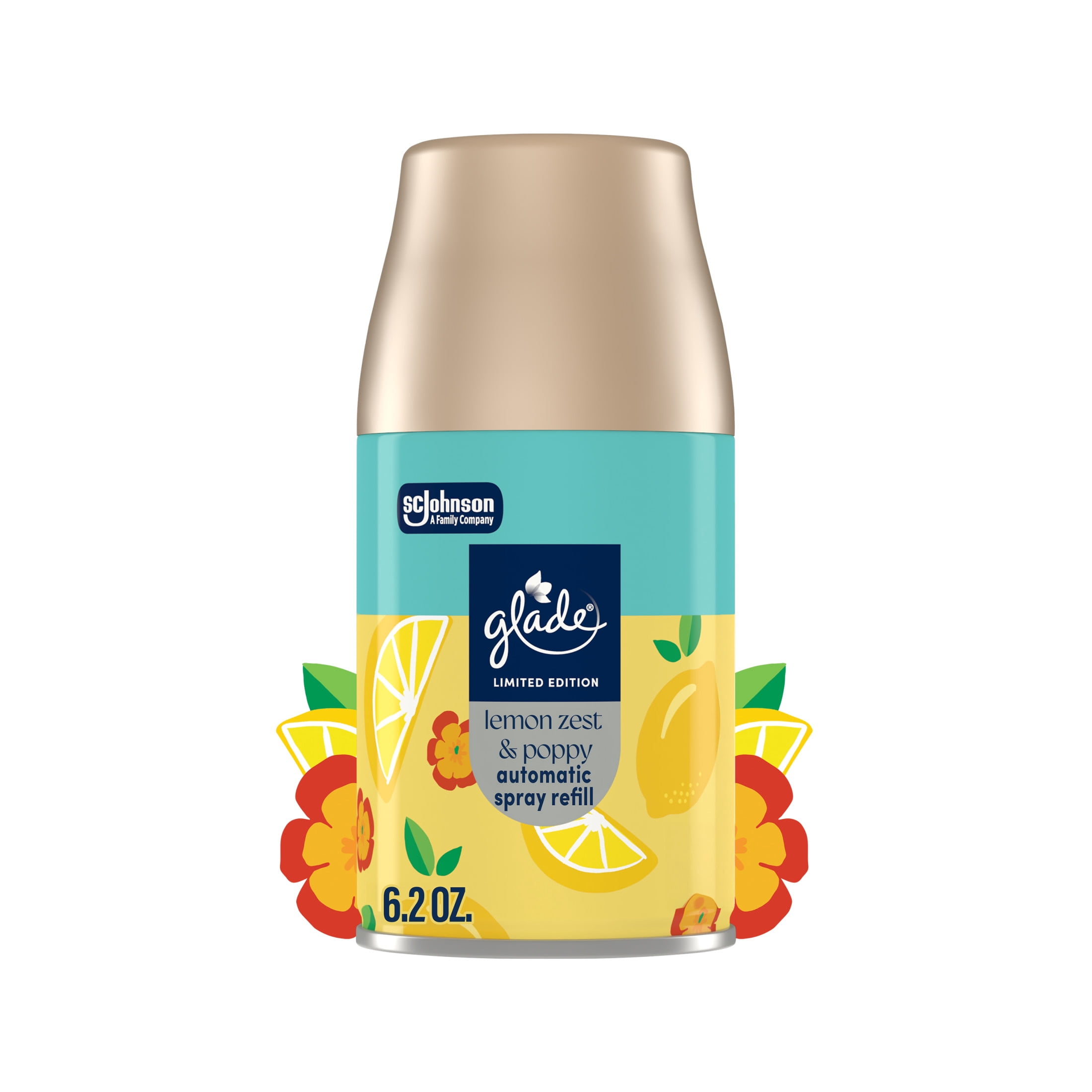 Glade® PlugIns®, Lemon Zest & Poppy, Large Auto refills, 6.2 oz, 1 ...