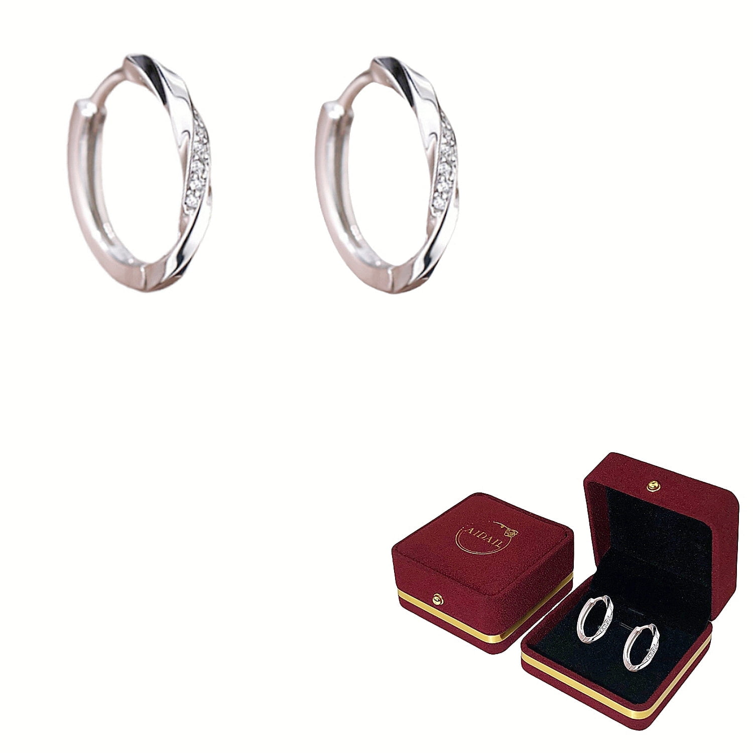 LTS EMIRA 925 Sterling Silver Hoop Earrings for Women Dangle Earrings Small Boho Earrings Rope ...