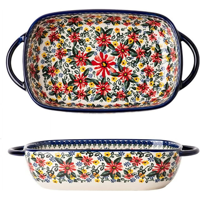 LTS EMIRA Oven Safe Ceramic Bakeware Casserole Dish, 22 OZ, Retro Style ...
