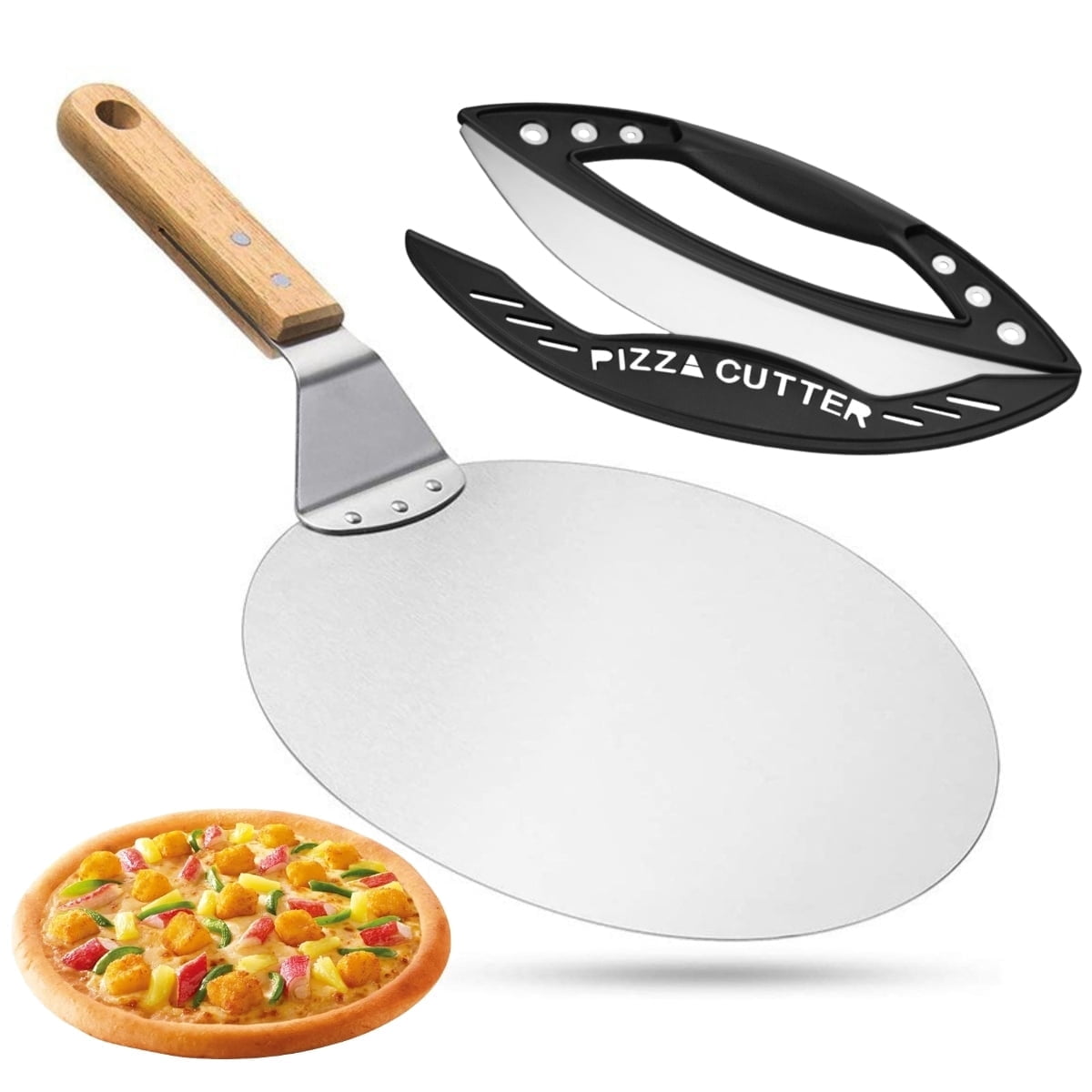 LTS EMIRA 12 Inch Stainless Pizza Peel, Pizza Spatula with Ergonomic ...