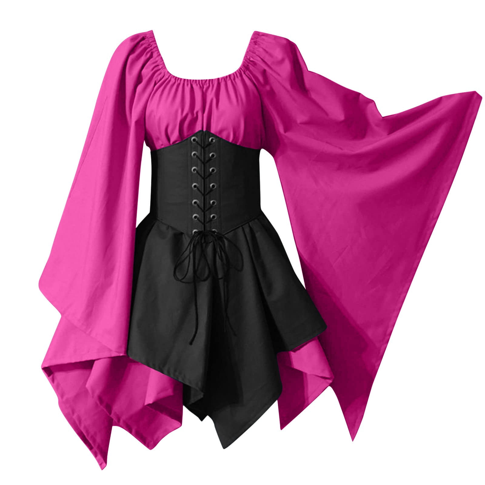 LTTVQM 2025 Medieval Dress With Trumpet Sleeves Ladies, Traditional ...