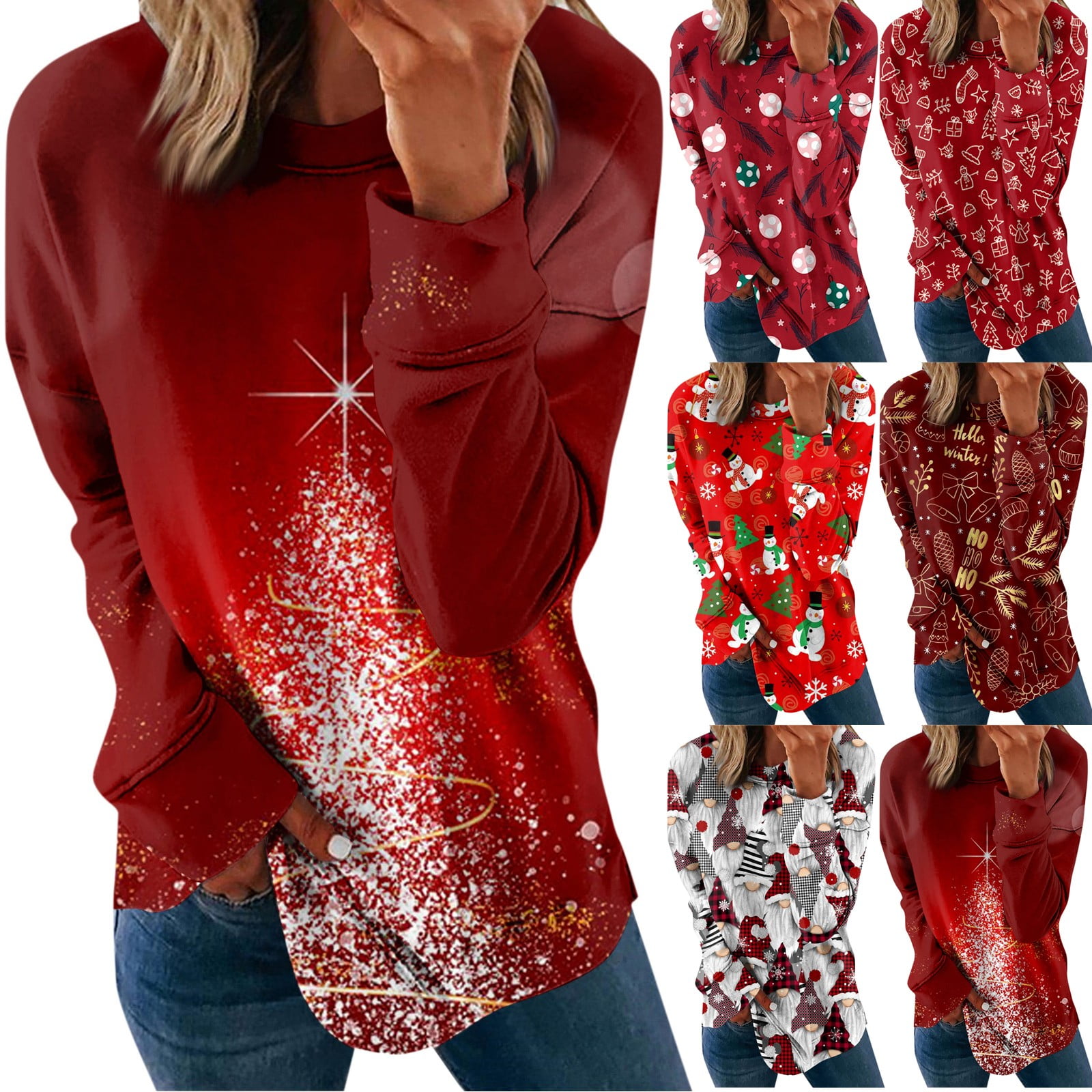 Lttvqm Christmas Pullover Women Christmas Sweatshirt Casual Xtmas
