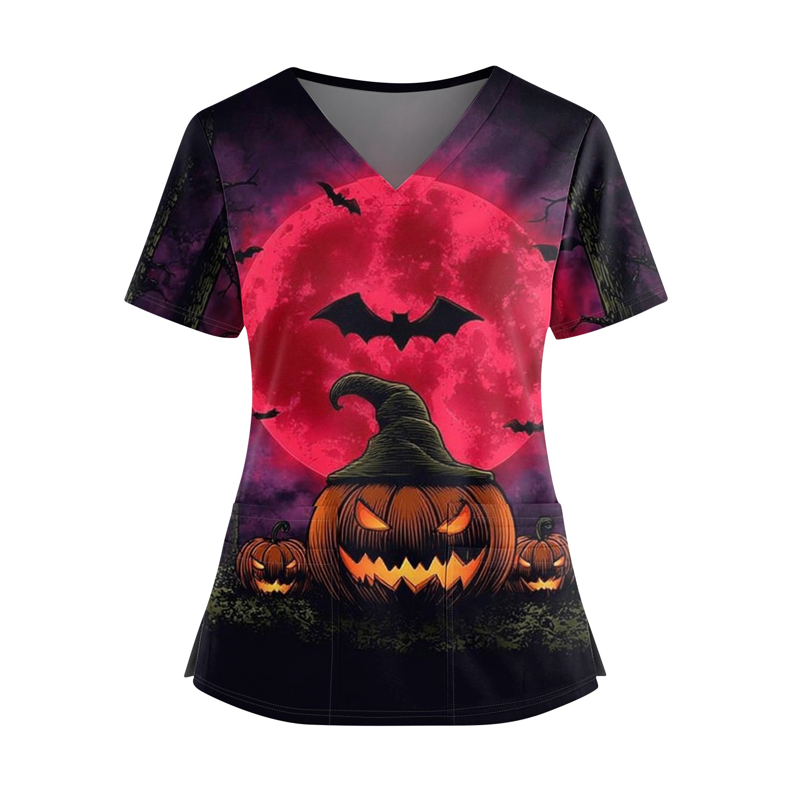 Halloween Scrub Tops Women