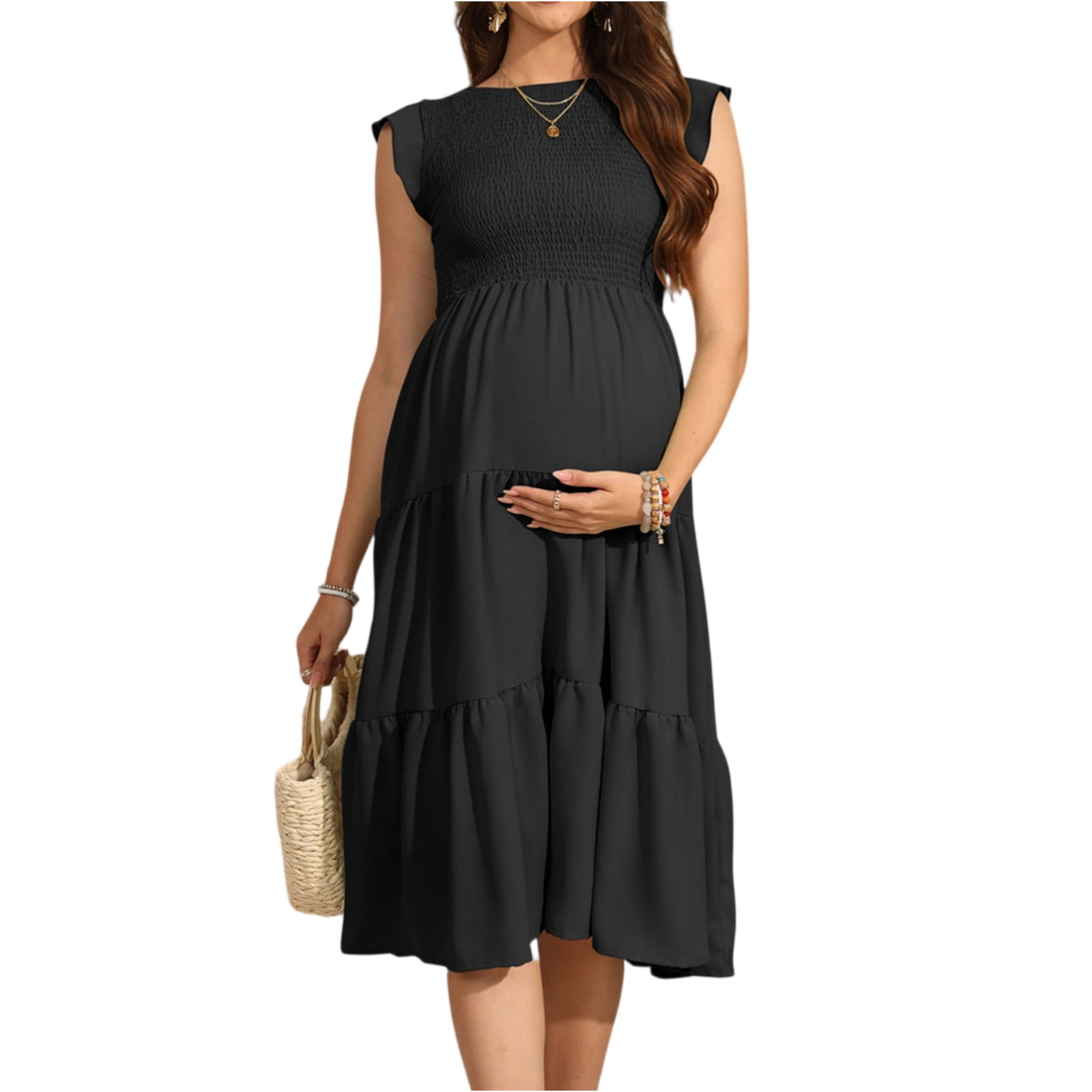 LTTVQM Maternity Dresses for Photoshoot Summer Sleeveless Pregnancy ...