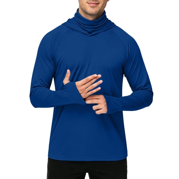 LTTVQM Men Lightweight 4 Way Stretch Fishing Hoodie Integrated Full ...