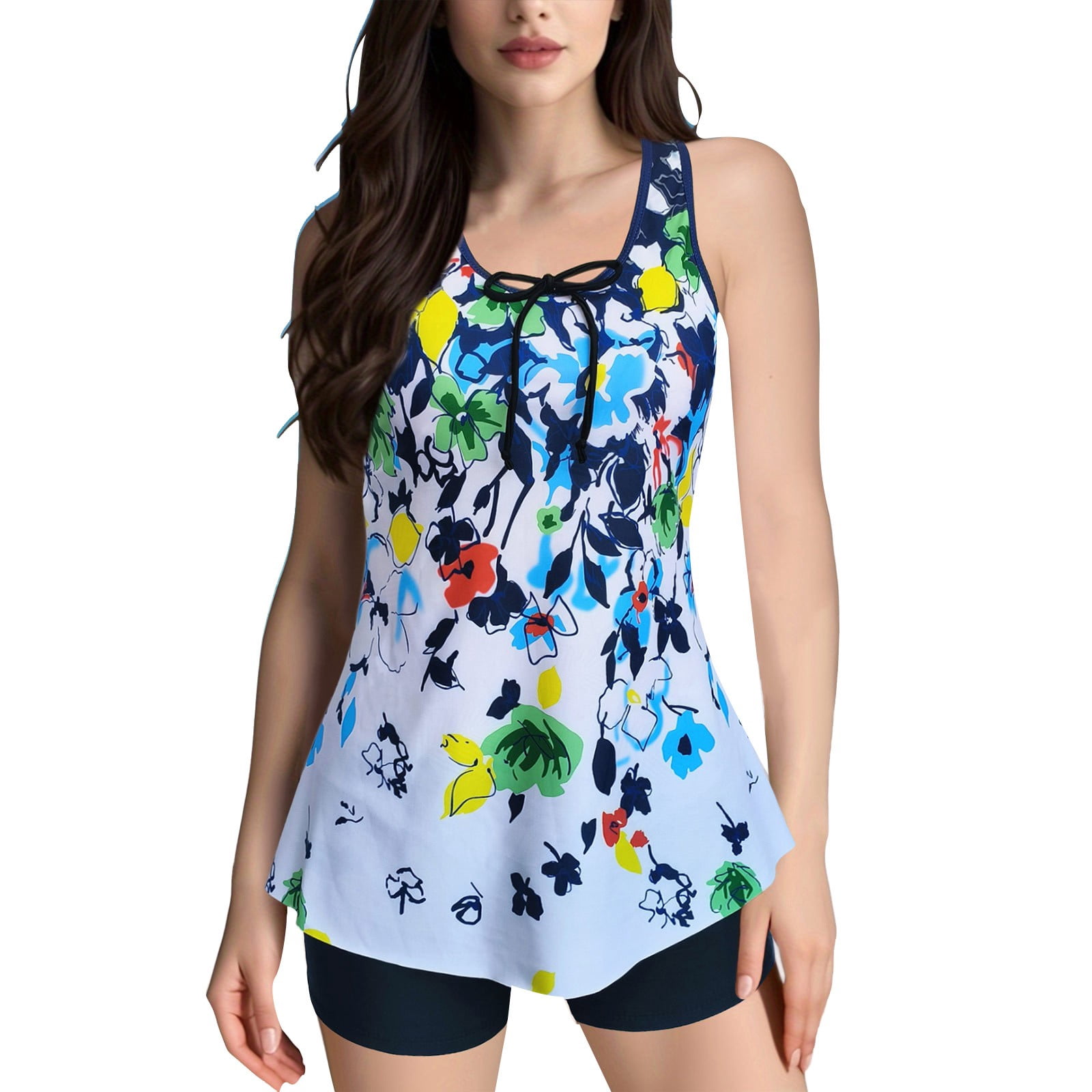 LTTVQM Plus Size Tankini Swimsuits for Women 5x Plus Size Ruched Tummy ...