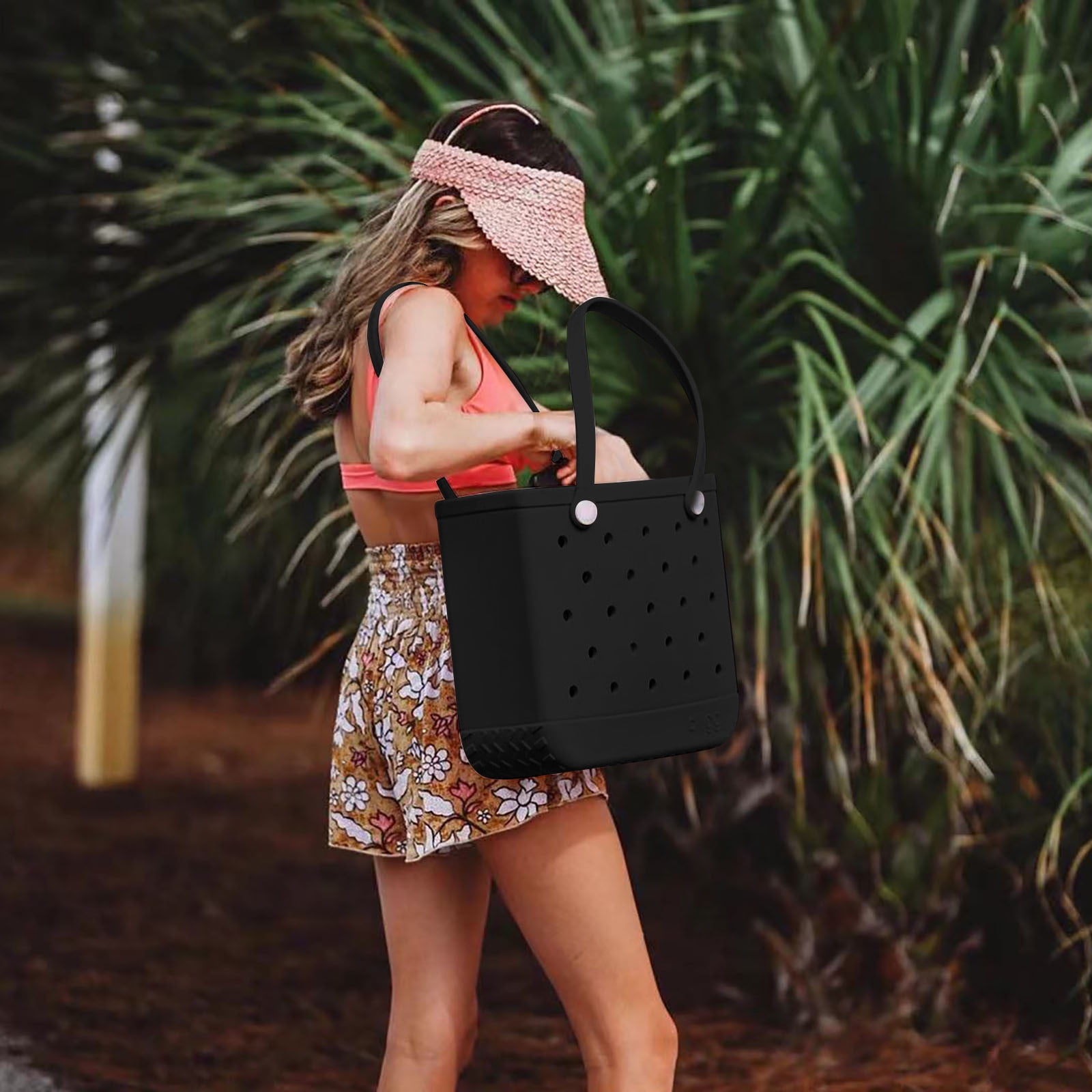 LTTVQM Unisex EVA Solid Color Beach Bag Waterproof Sandproof Rubber ...