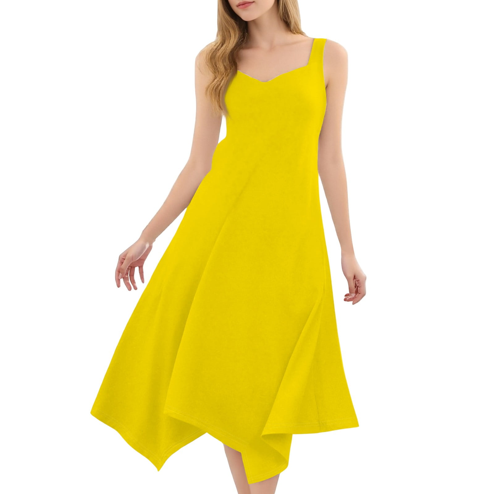 LTTVQM Tank Dresses for Women Spring Beach Solid Color Sundresses ...