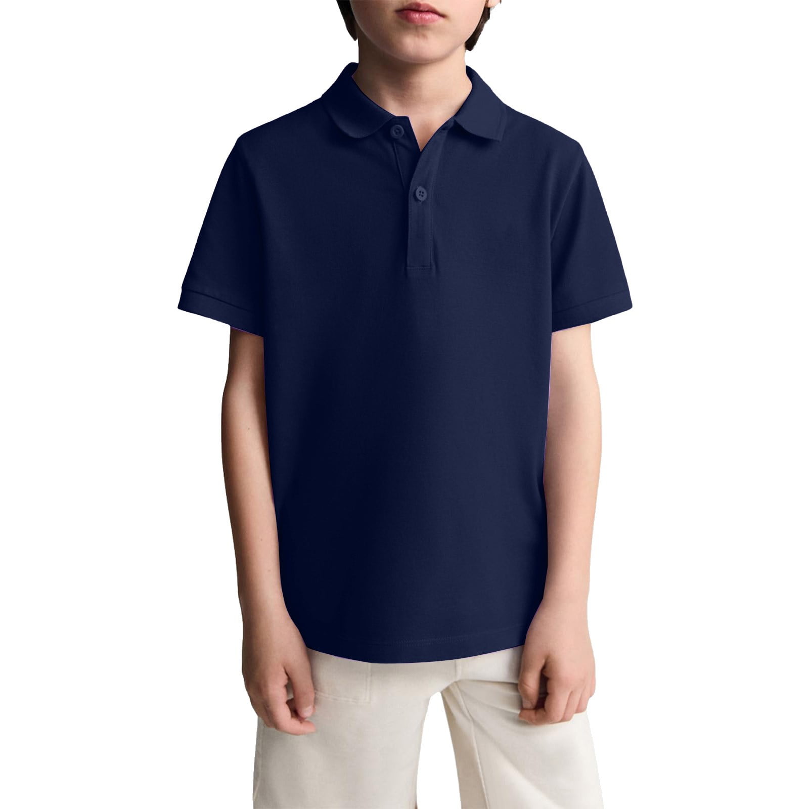 LTTVQM Toddler Boys Uniforms Tops for School Short Sleeve Uniform Top ...
