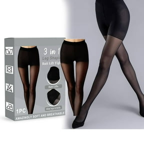 Joyspun Women's Sheer Flirty Dot Back Seam and Opaque Tights 2-Pack ...