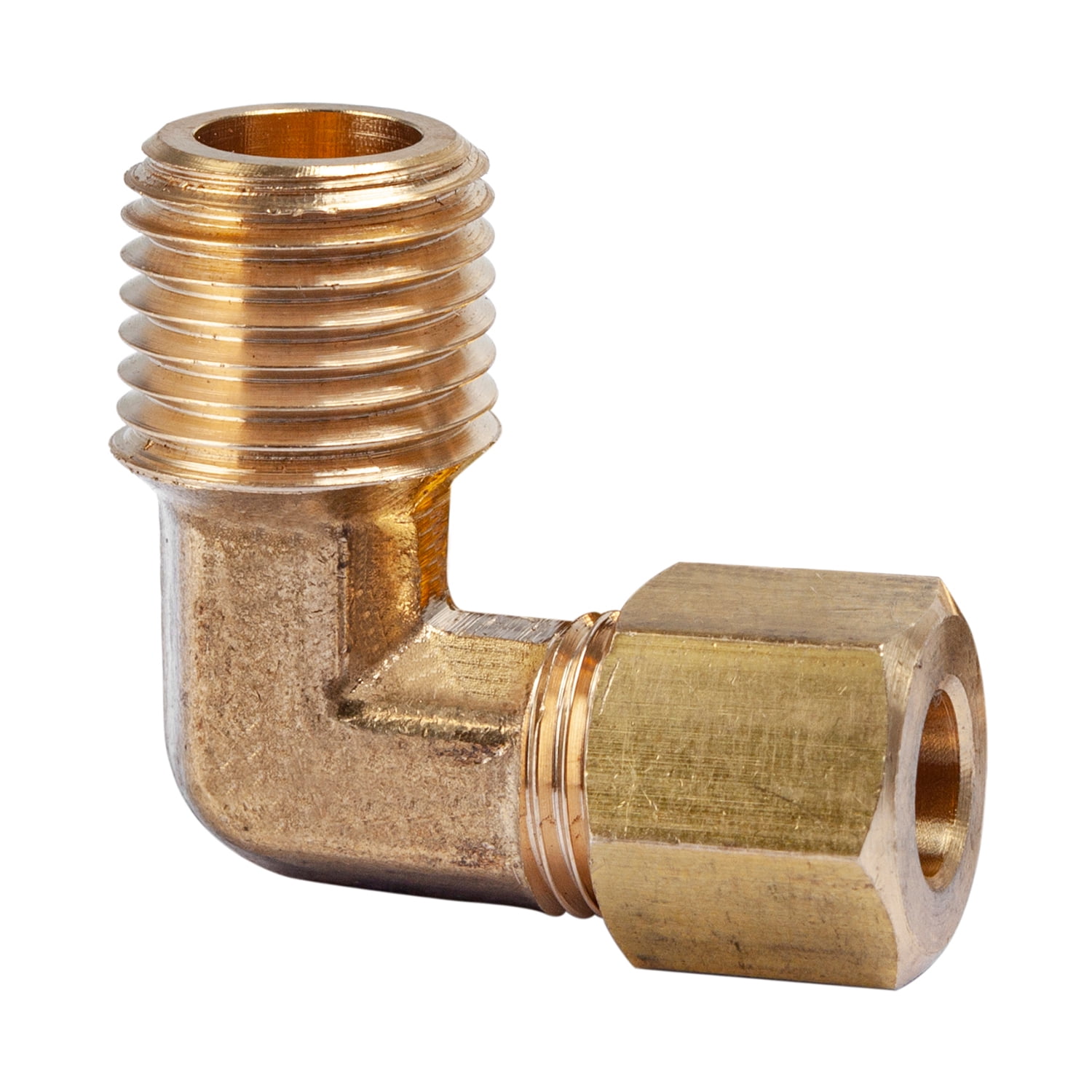 LTWFITTING 1/4" OD x 1/4" Male NPT 90 Degree Compression Elbow,Brass Compression Fitting(Pack of ...