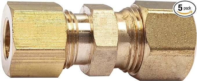 LTWFITTING 3/8-Inch OD x 5/16-Inch OD Compression Reducing Union,Brass Compression Fitting(Pack ...
