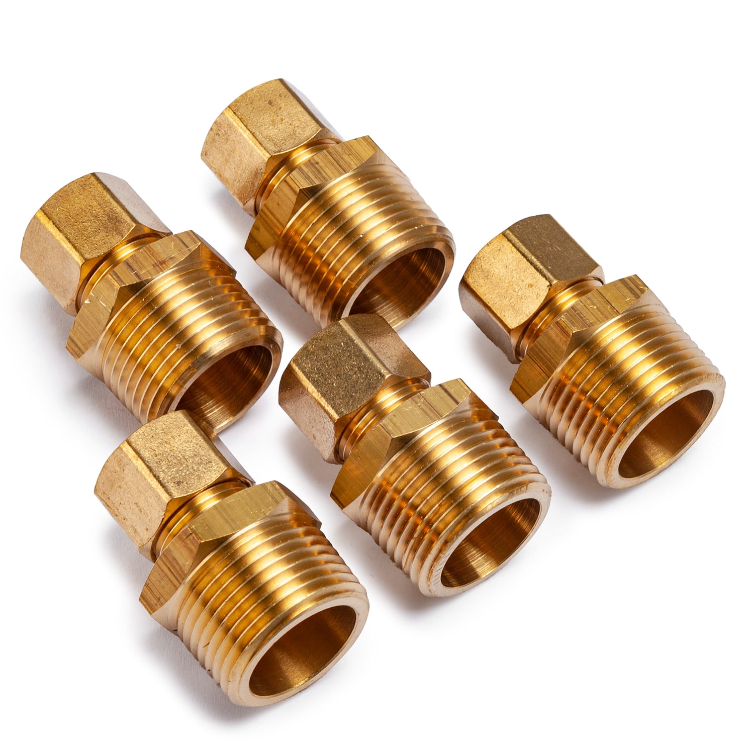 LTWFITTING Brass 1/2" OD x 3/4" Male NPT Compression Connector Fitting ...