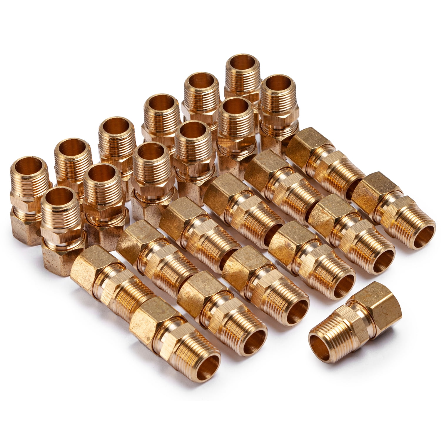 LTWFITTING Brass 1/2" OD x 3/8" Male NPT Compression Connector Fitting ...