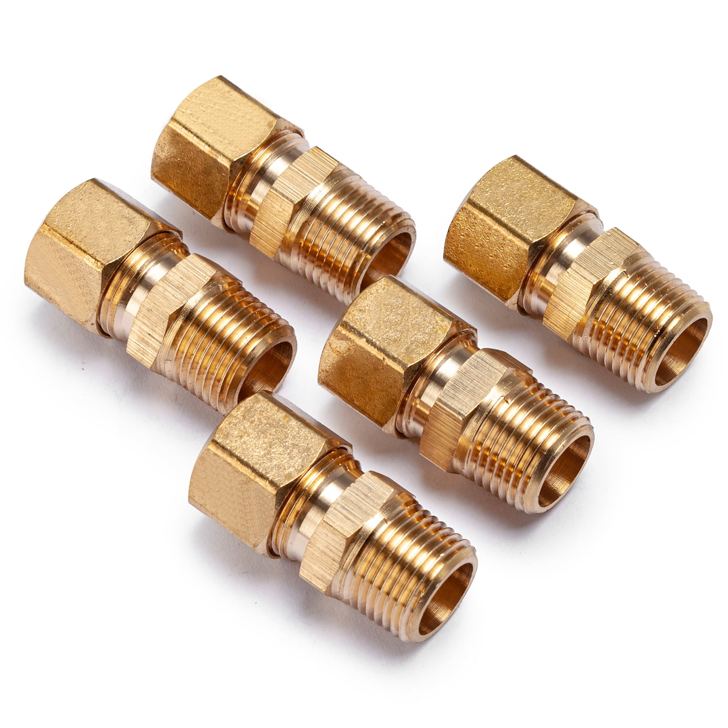 LTWFITTING Brass 1/2 OD x 3/8 Male NPT Compression Connector Fitting ...