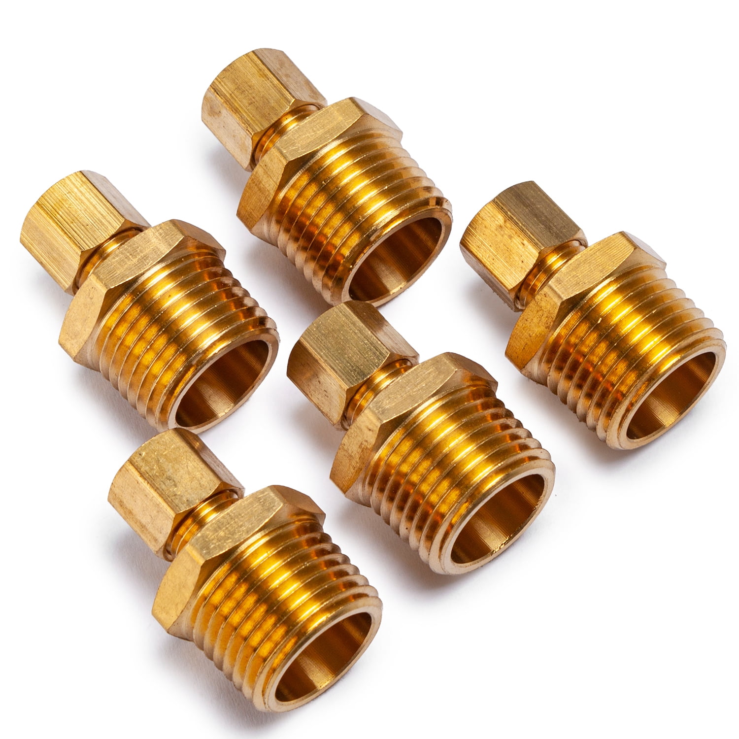 LTWFITTING Brass 1/4" OD x 1/2" Male NPT Compression Connector Fitting ...