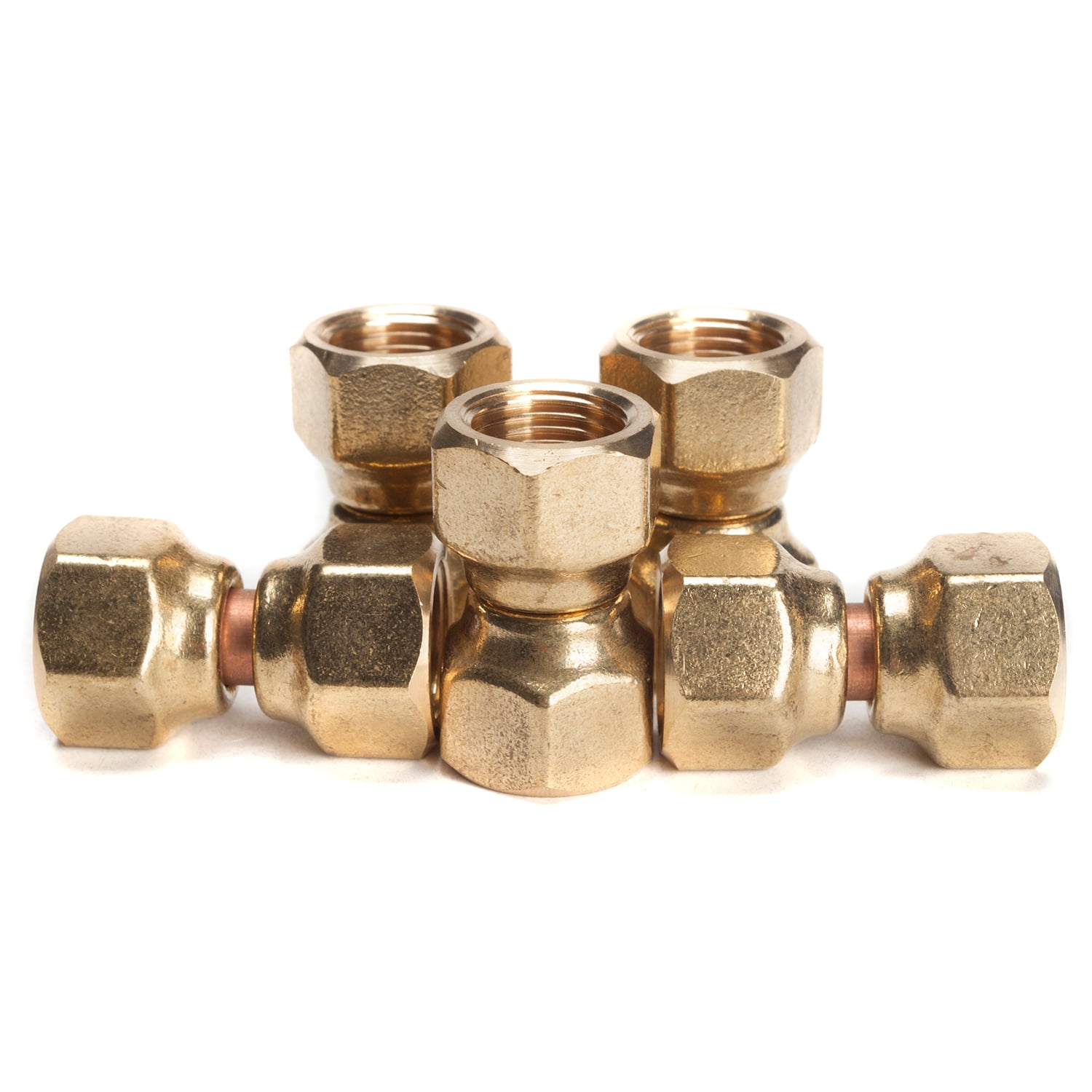 LTWFITTING Brass 3/8" OD Flare Forged Swivel Nut Union,Brass Flare Tube ...