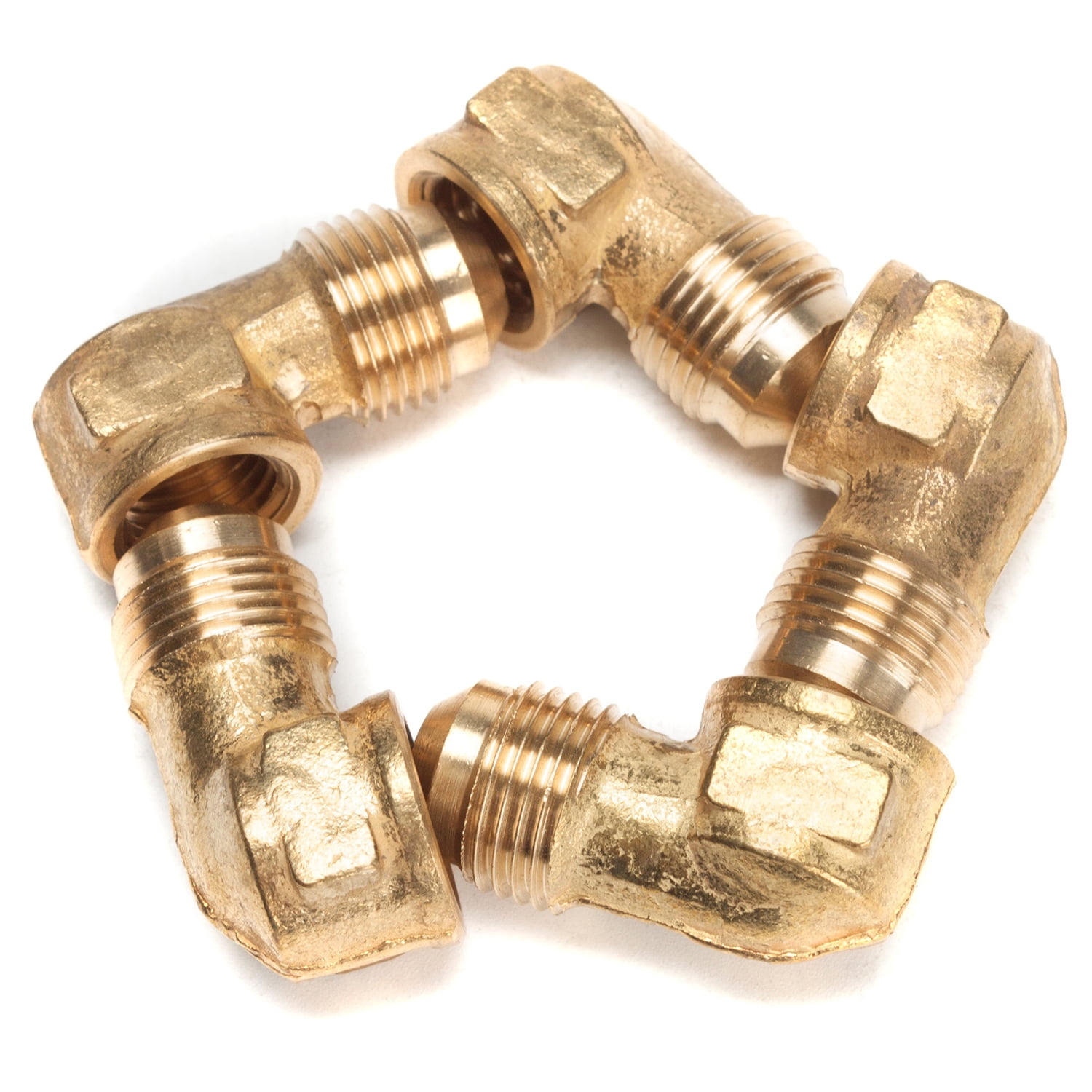 LTWFITTING Brass 3/8" OD x 1/4" Female NPT 45 Deg Flare 90 Degree Flare Elbow Tube Fitting(Pack ...