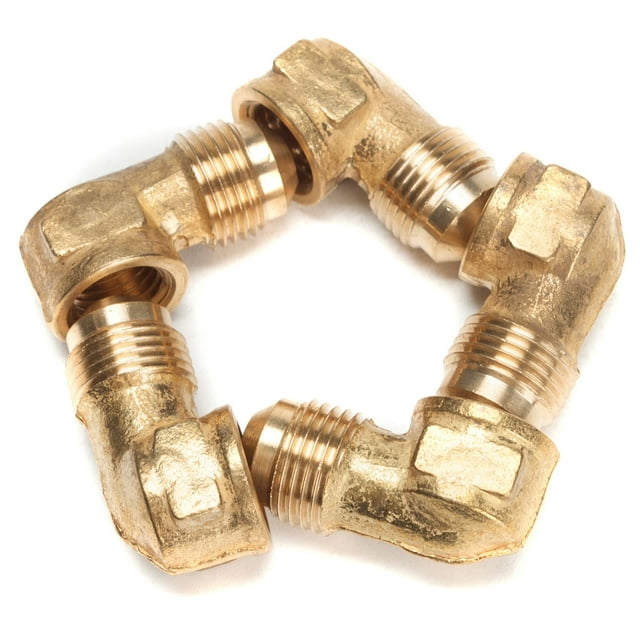 LTWFITTING Brass 3/8" OD x 1/4" Female NPT 45 Deg Flare 90 Degree Flare Elbow Tube Fitting(Pack ...