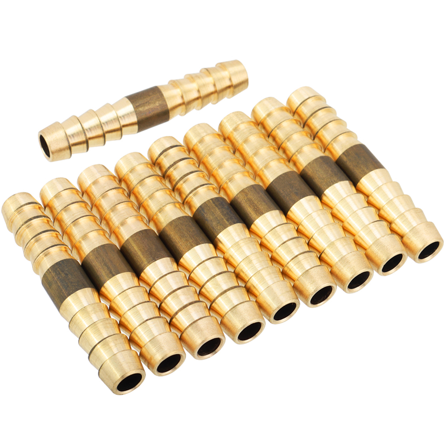 LTWFITTING Brass Barb Splicer Mender 1/4-Inch Hose ID Fitting Air Water ...