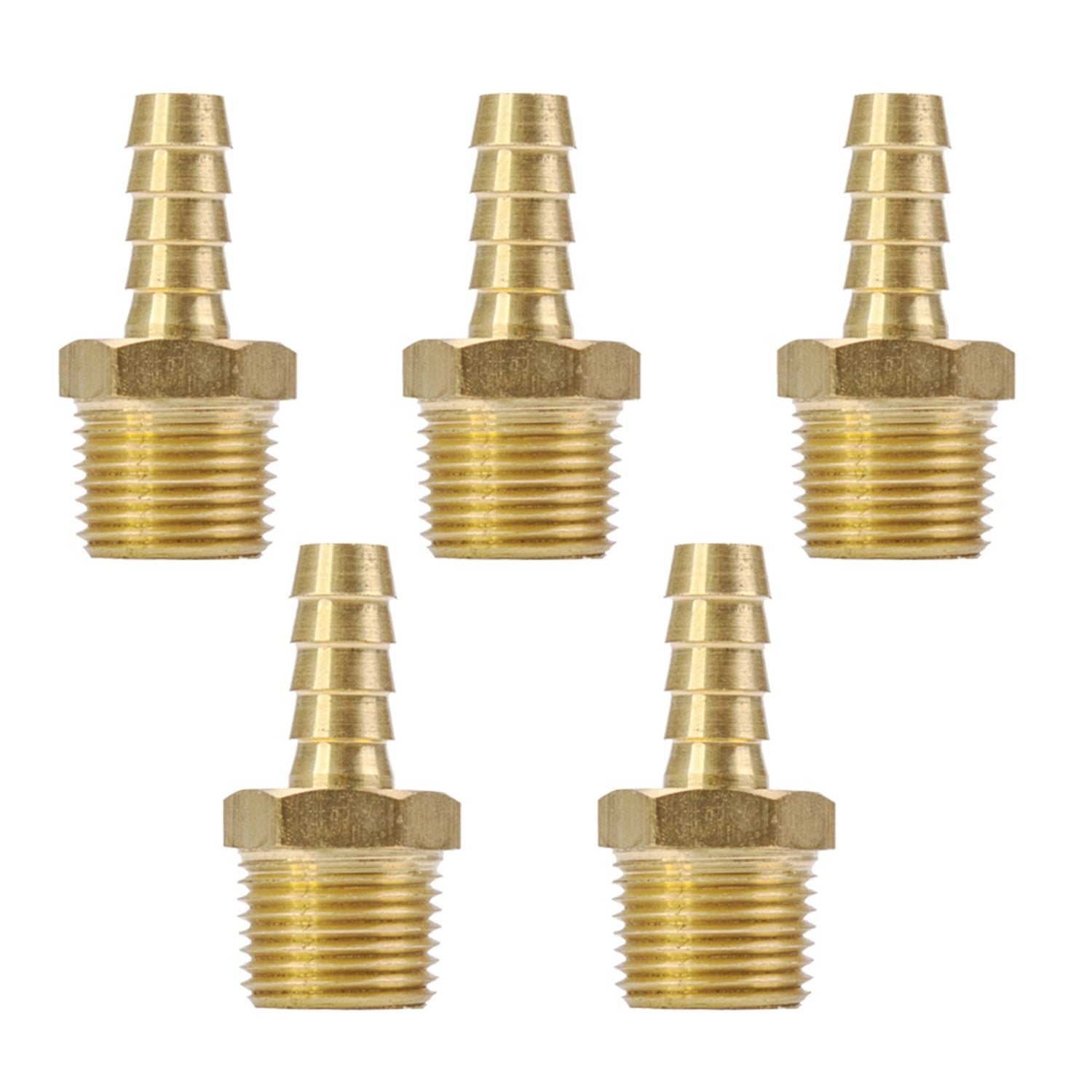 LTWFITTING Brass Fitting Coupler 5/16-Inch Hose Barb x 3/8-Inch Male NPT Fuel Gas Water(Pack of ...