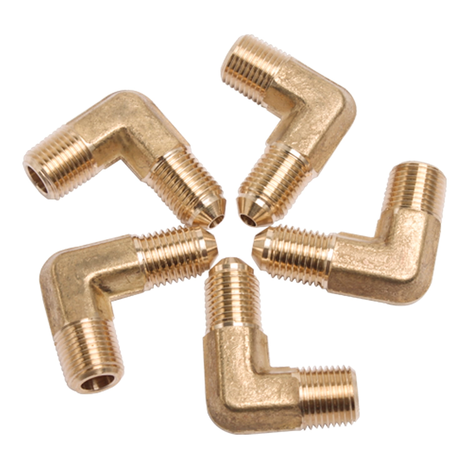 LTWFITTING Brass Flare 3/16" OD x 1/8" Male NPT 90 Degree Elbow Tube Fitting (pack of 5 ...
