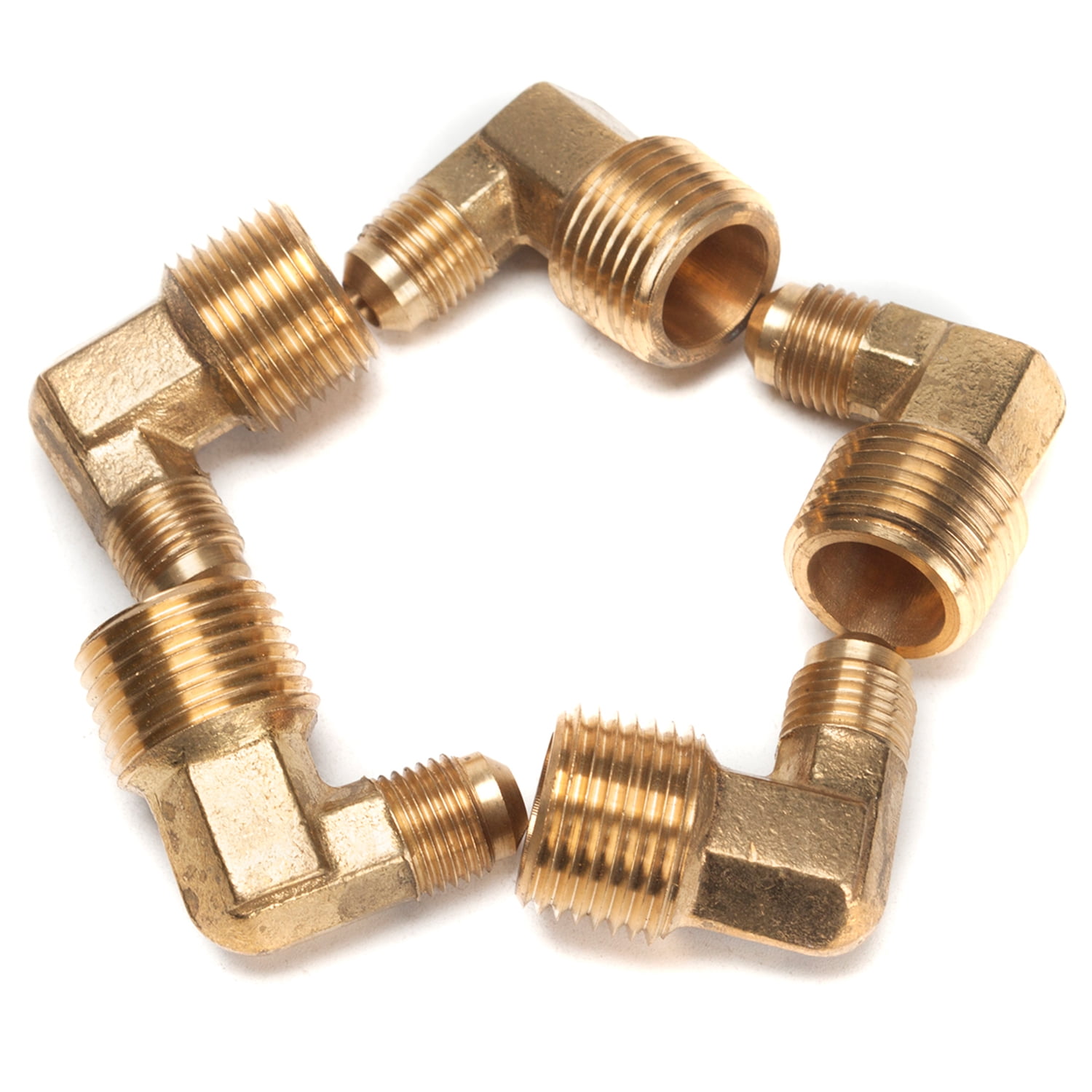 LTWFITTING Brass Flare 5/16" OD x 1/2"Male NPT 90 Degree Elbow Tube Fitting (pack of 5 ...